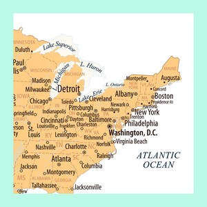 Beige Usa Map Printable US Map Poster,downloadable Home School,digital ...