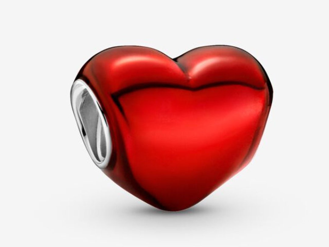 Metallic Red Heart Charm,charm for Pandora Braclet. - Etsy