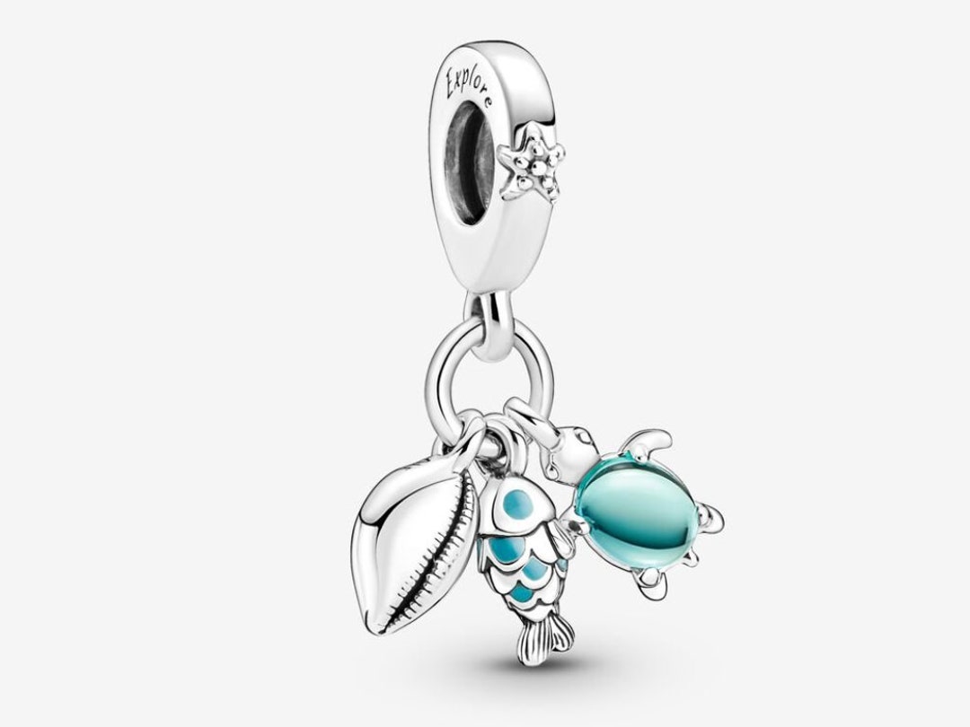 Fish Sea Turtle & Conch Triple Dangle Charm Charm for - Etsy