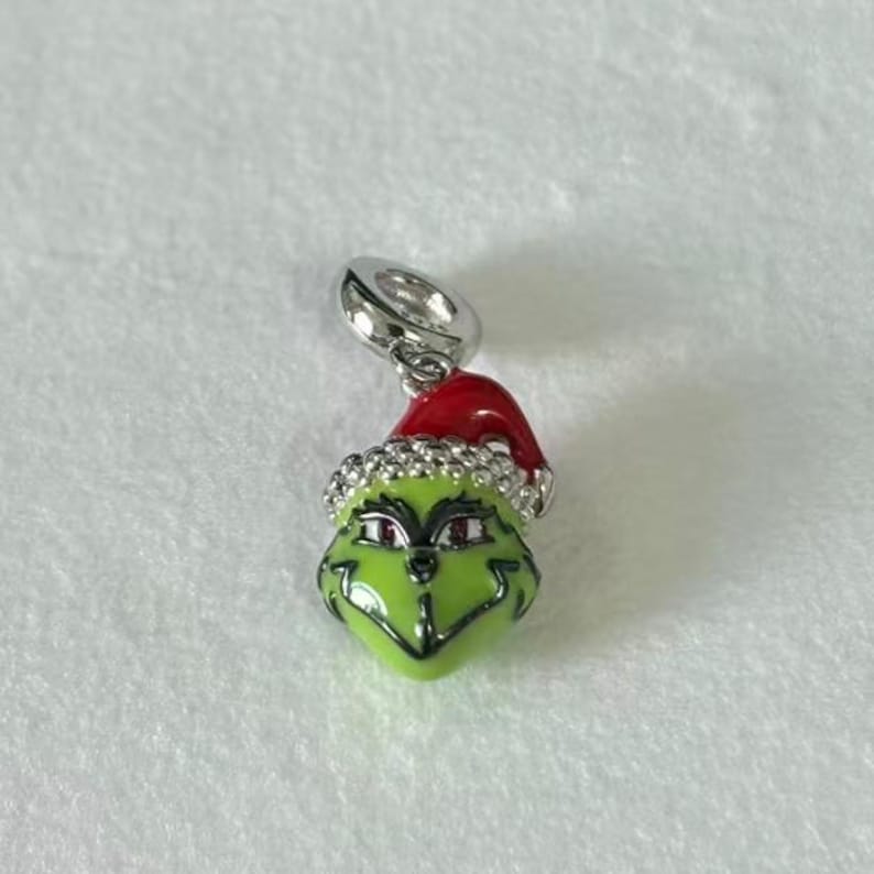 The Grinch Christmas Charm, 925 Sterling Silver Charm for Bracelet ...
