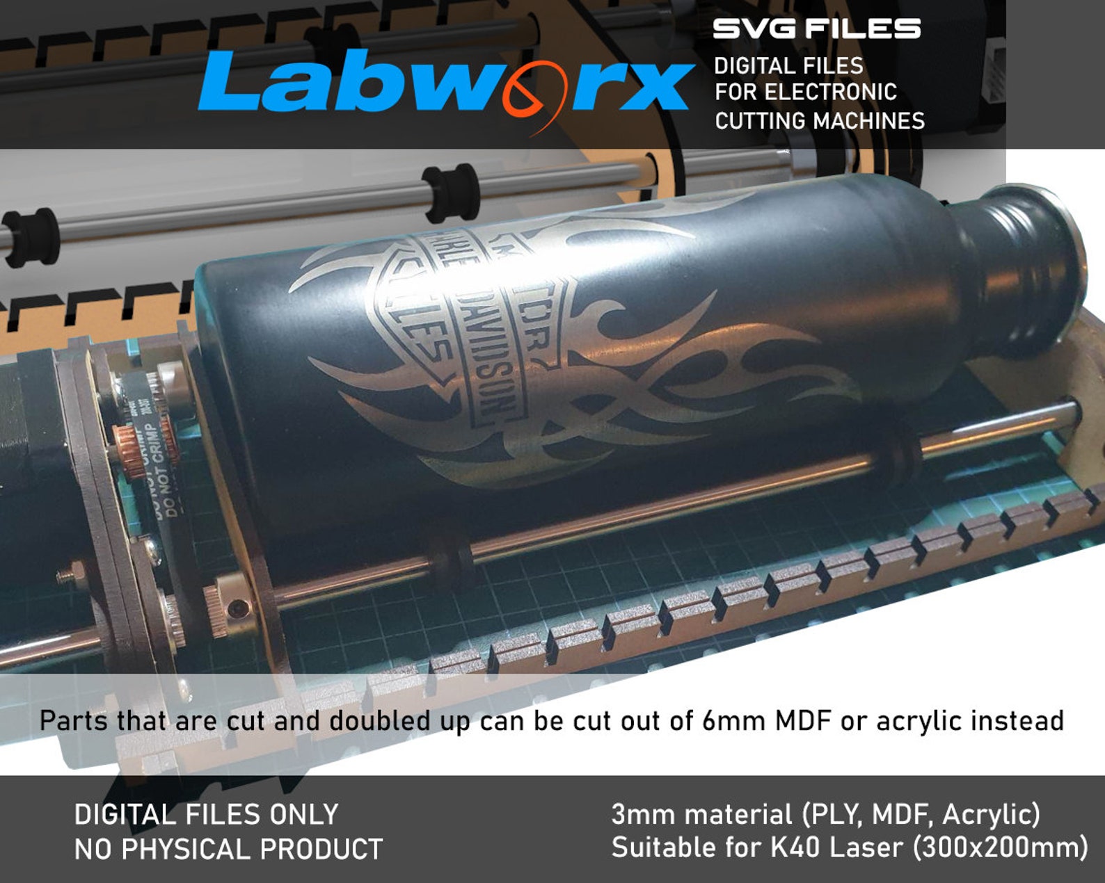 K40 "lowrider" Laser Rotary Tool Cut Files - Etsy