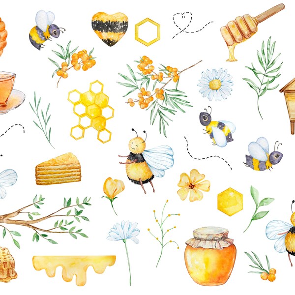 Bee Clip Art - Etsy
