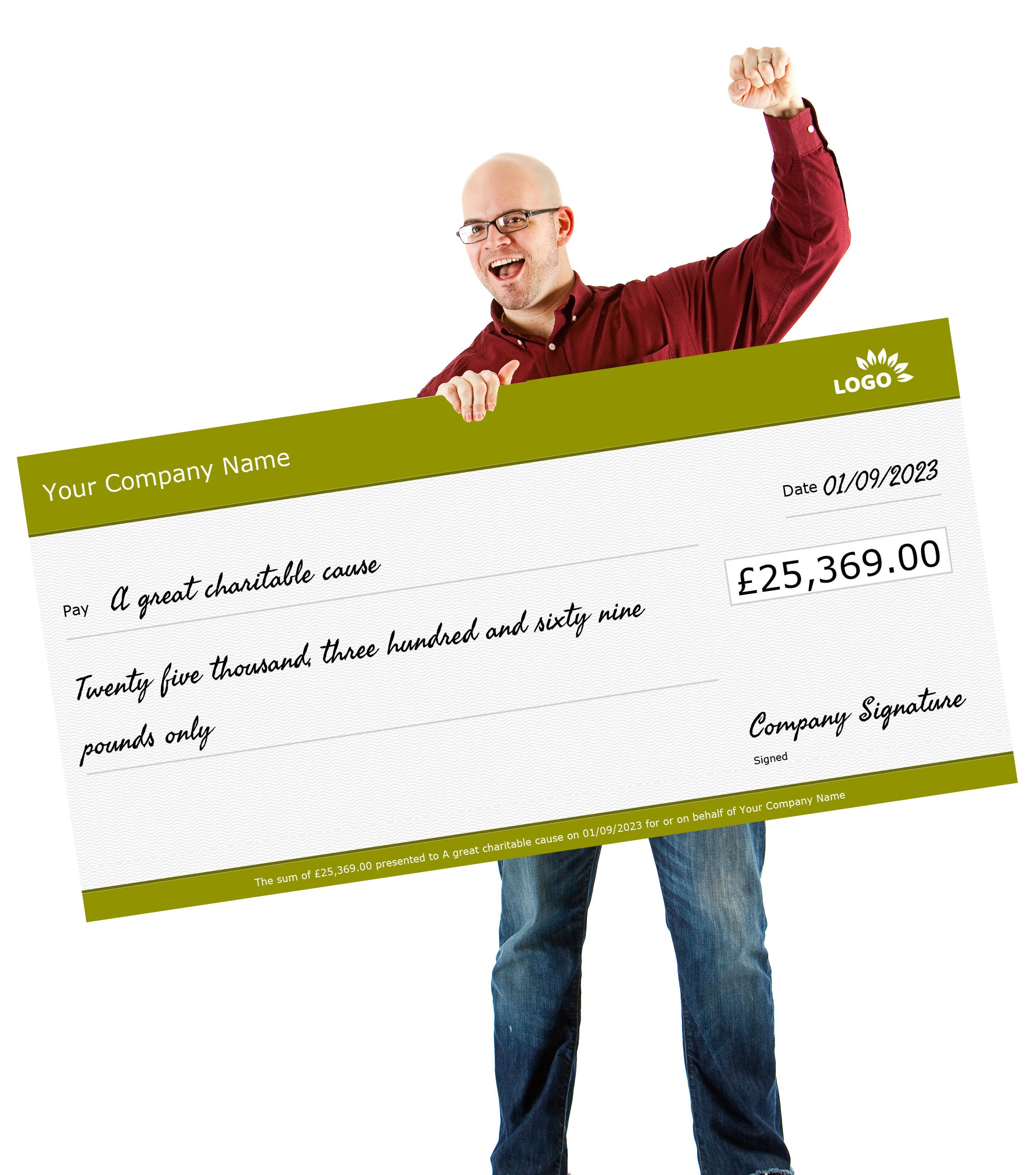 Large Presentation Bank Cheque Giant Charity Promotional Etsy
