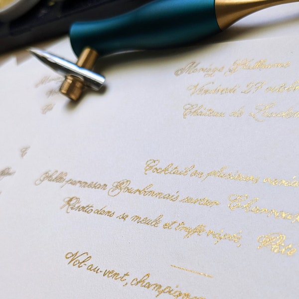 Handmade Paper Menus With Calligraphy - Etsy