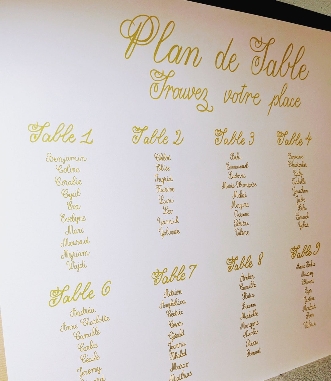 Manuscript Table Plan, Handwritten Seating Chart, Wedding Poster ...