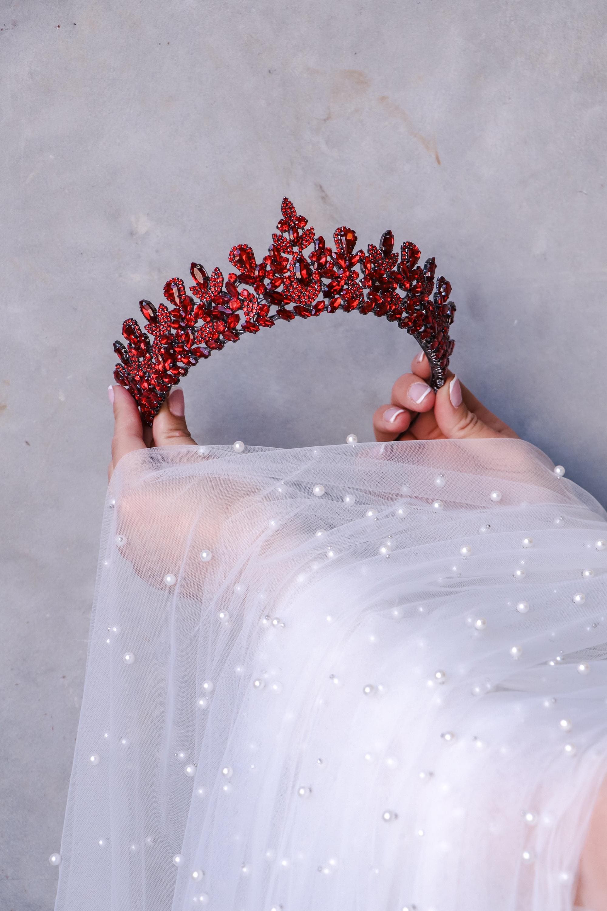 Klara | Henna Tiara | Red Tiara | Bridal Crown | Bridal Jewellery ...