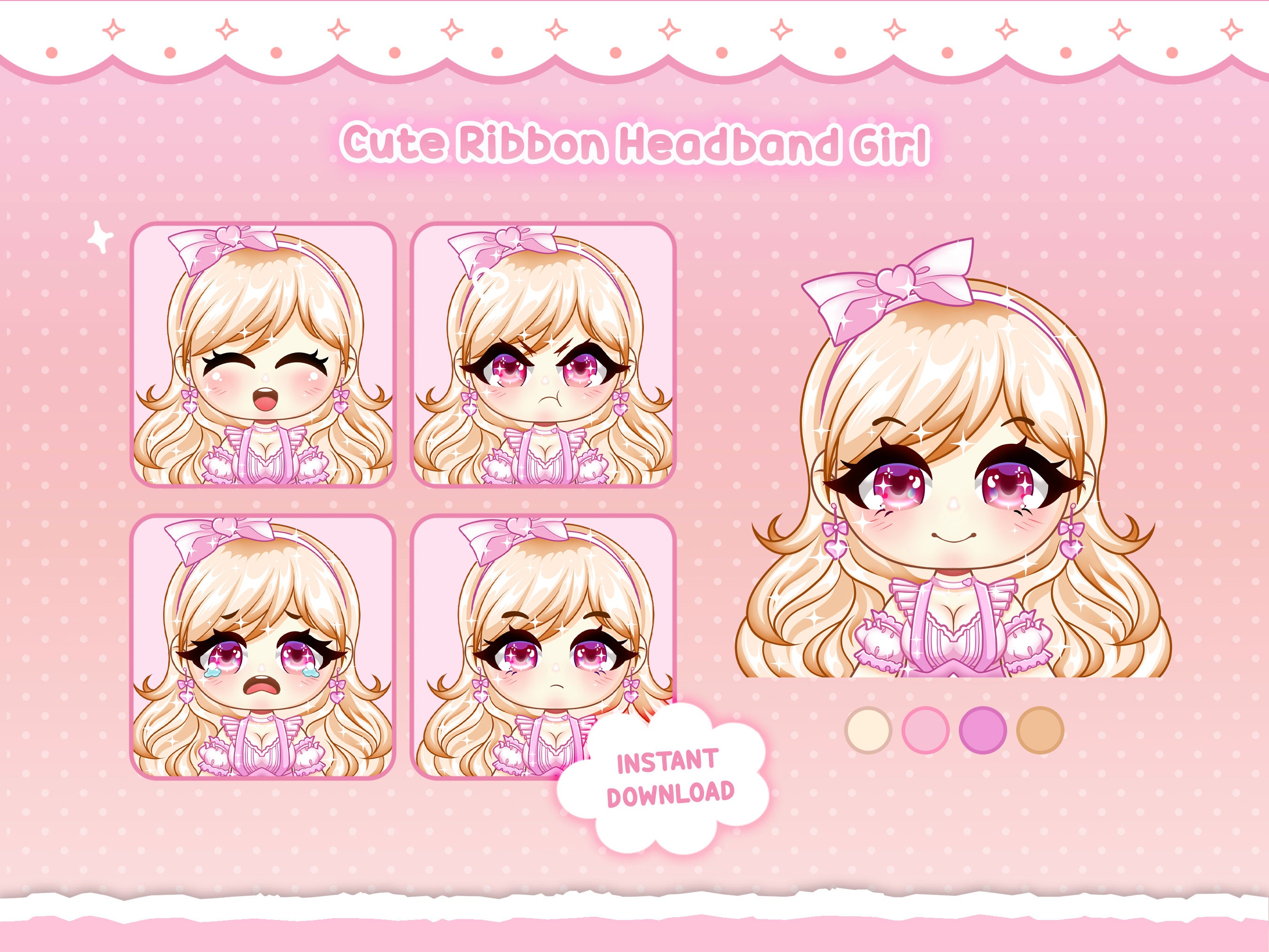 Chibi Pngtuber Model Pink Candy Girl Pngtuber Vtuber Model - Etsy