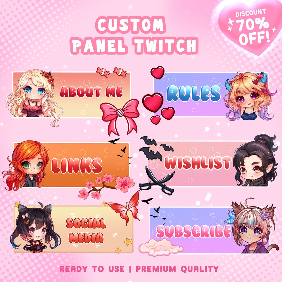 Custom Twitch Panel | Twitch Panel Commission, Streamer Twitch Panels ...