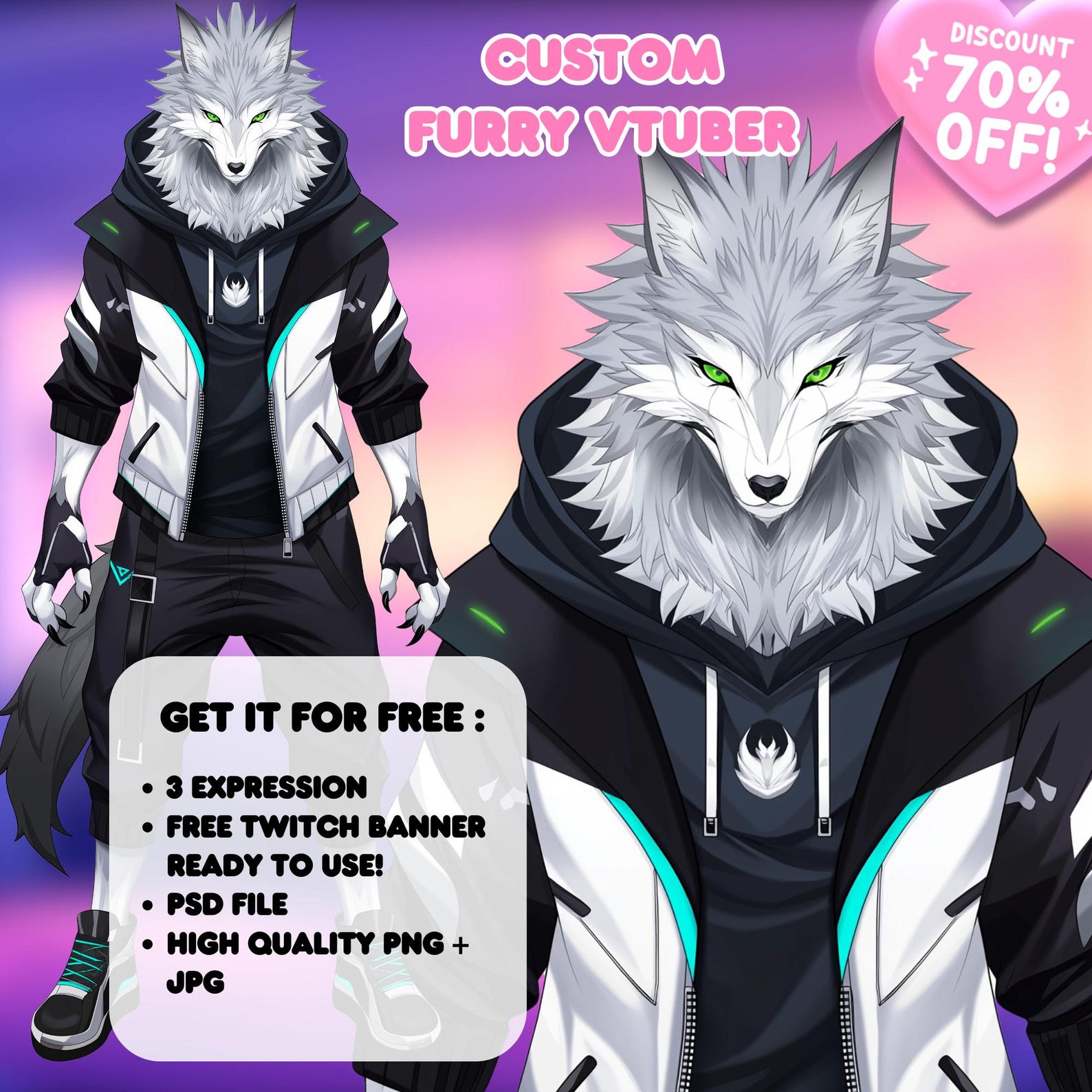 Custom Furry Vtuber | Furry Vtuber Model, Furry Vtuber Free, Furry ...