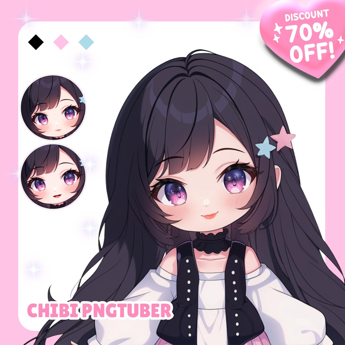 Custom Chibi Pngtuber | Kawaii Chibi Vtuber Avatar | Animated & Static ...