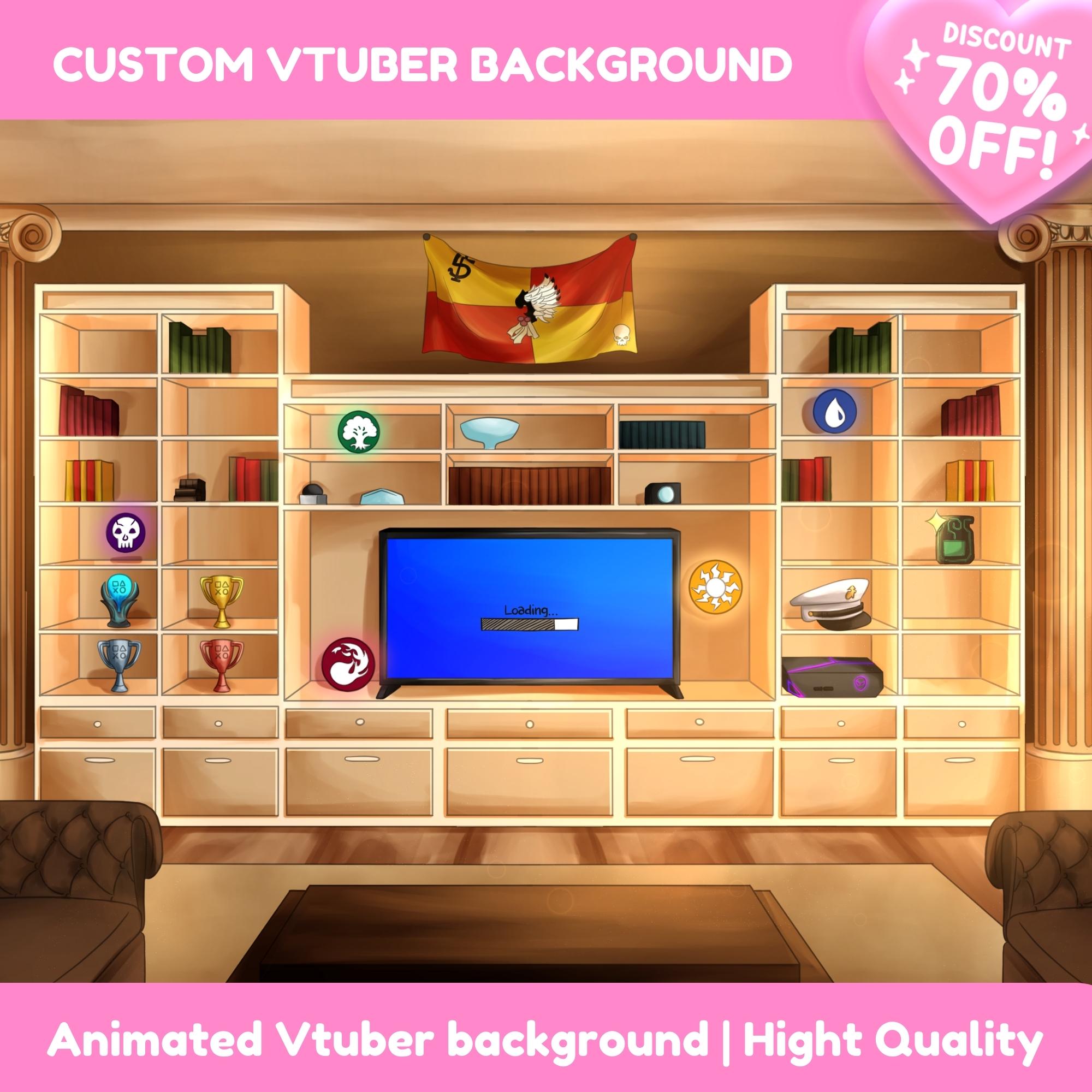 Custom Vtuber Background | Cozy Animated Room Overlay for Twitch ...