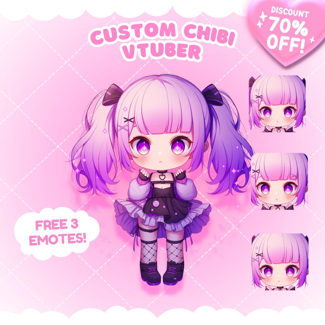Custom Chibi Vtuber Model | Chibi Vtuber, Pngtuber, Vtuber Assets ...