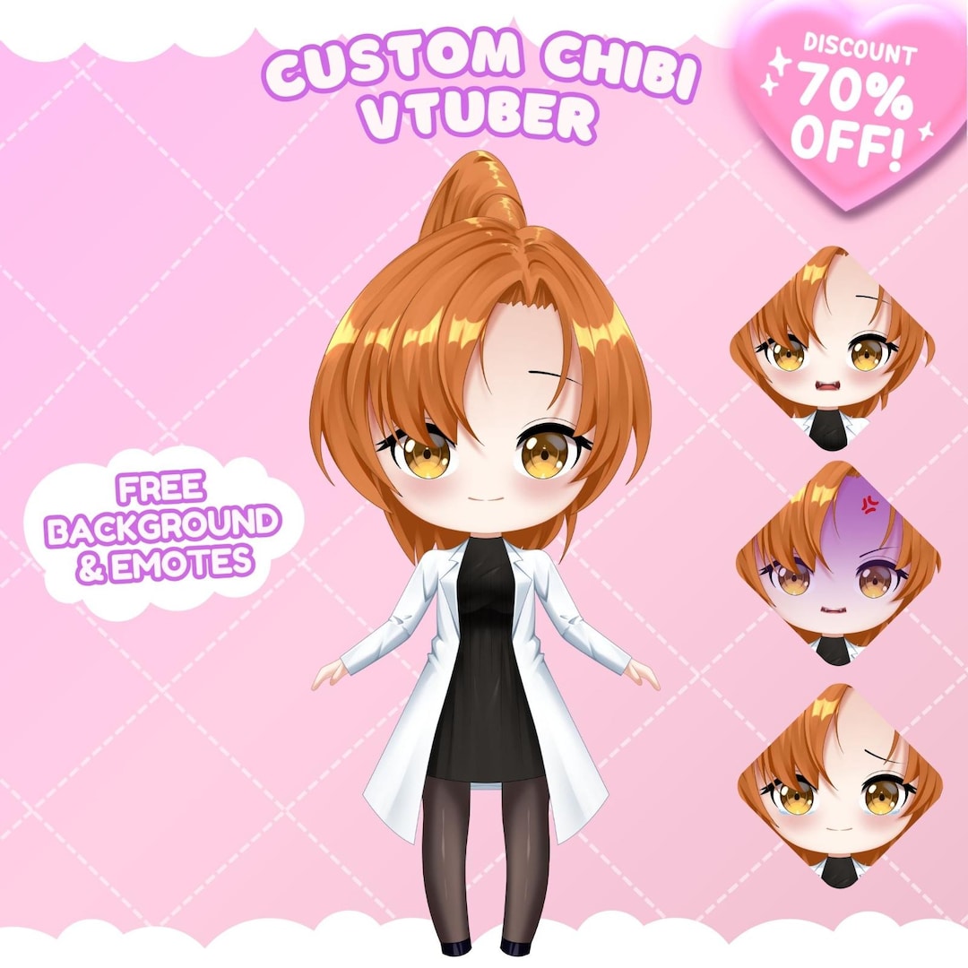 Custom Chibi Vtuber Model Chibi Vtuber, Pngtuber, Vtuber Assets, Fully ...
