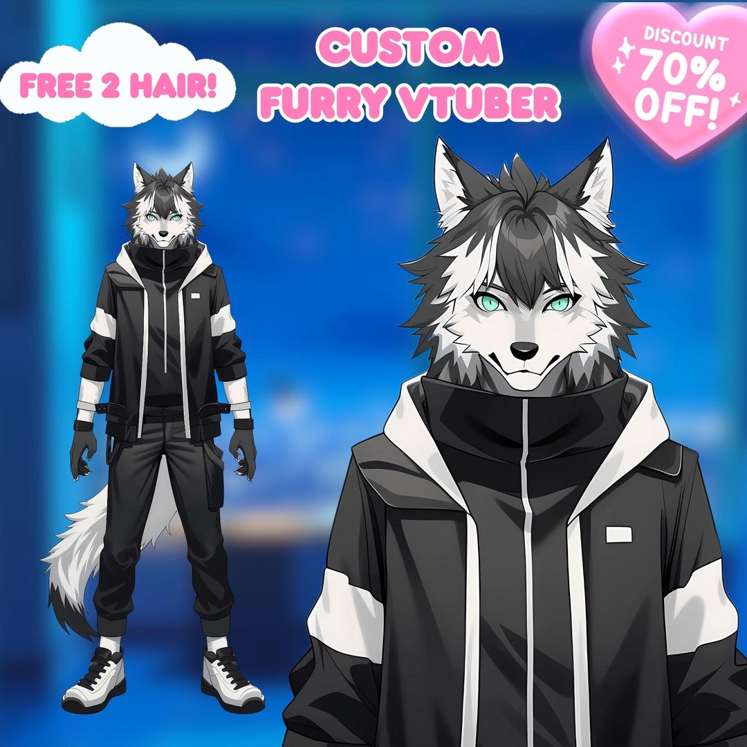 Custom Live2d Furry Vtuber Vtuber Model, Vtuber, Custom Vtuber, Fursona ...