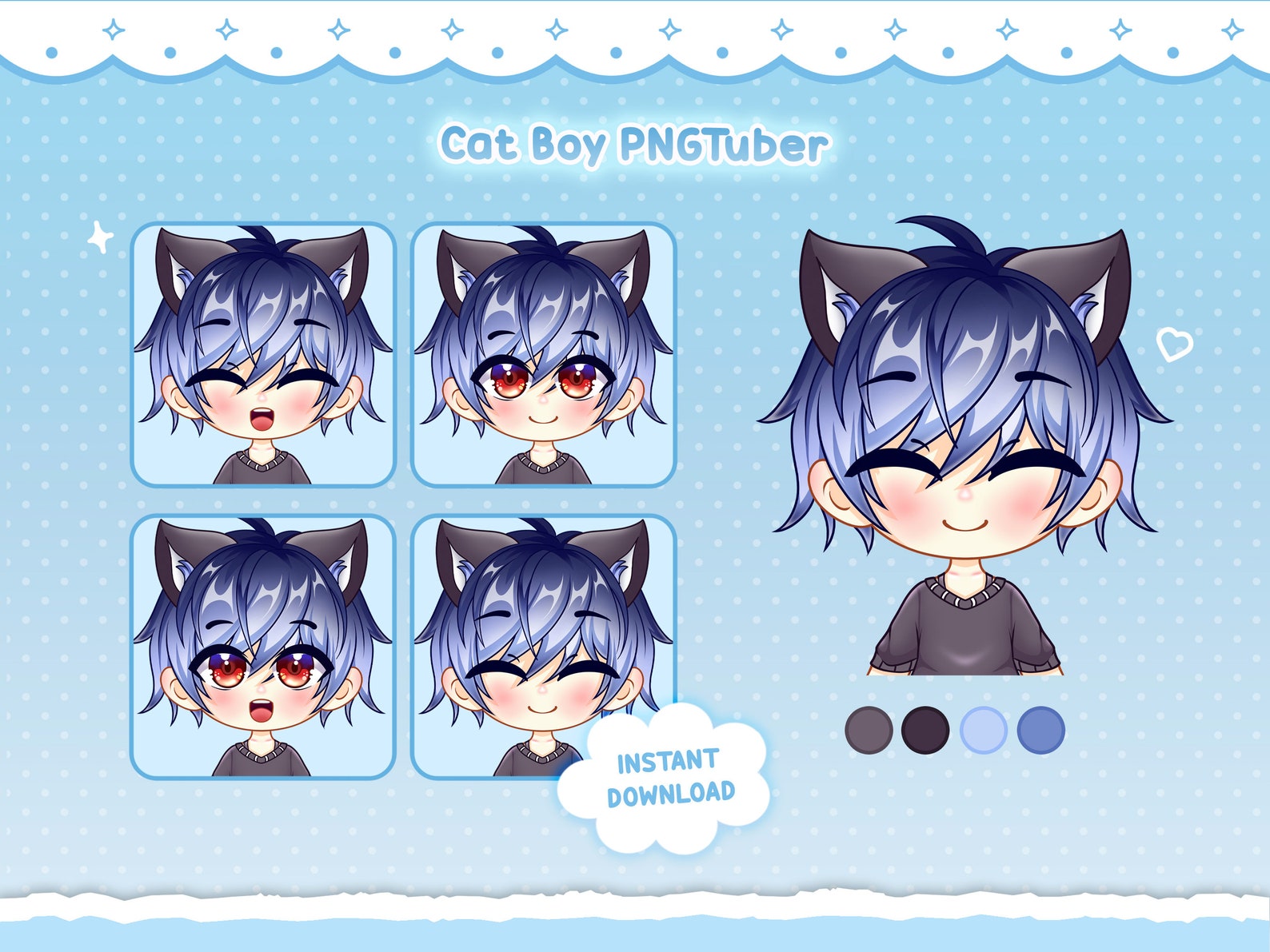 Chibi Pngtuber Model Cat Boy Pngtuber Vtuber Model - Etsy