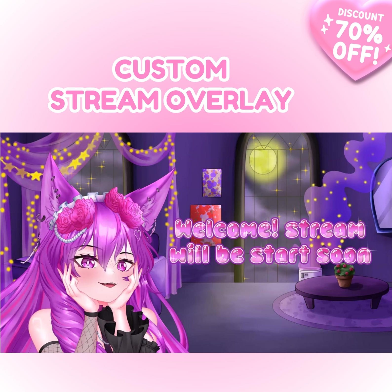 Custom Stream Overlay | Animated Twitch Overlays, Starting Soon, Stream ...