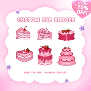 CUSTOM SUB BADGES Custom Twitch Badges, Subscriber Badges, Cake Sub ...