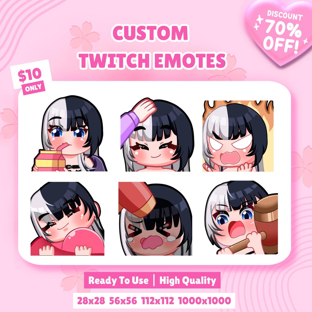 Custom Twitch Emotes | Animated & Static Twitch Emotes | Chibi Anime ...