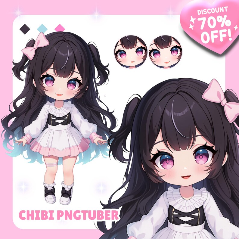 Custom Chibi Pngtuber | Kawaii Chibi Vtuber Avatar | Animated & Static ...