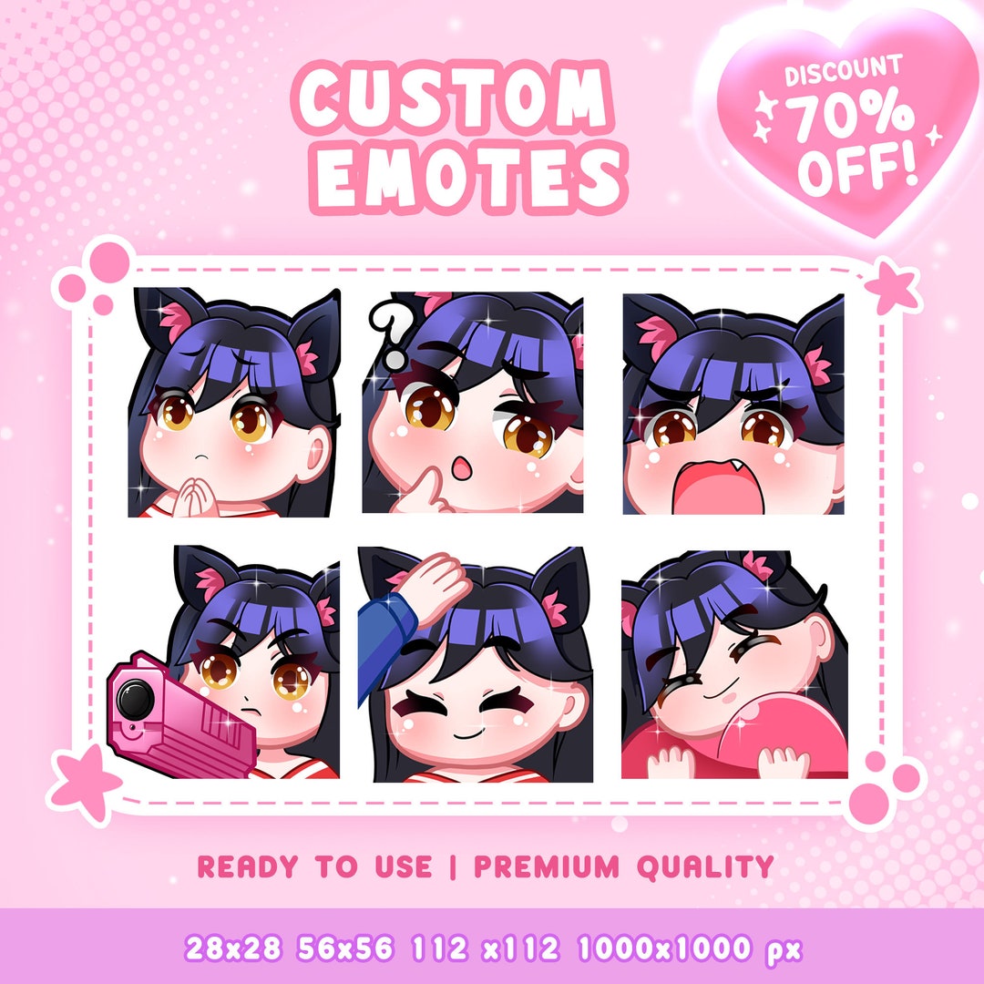 CUSTOM EMOTES Animated Emotes, Custom Twitch Emotes, Cute Emotes ...