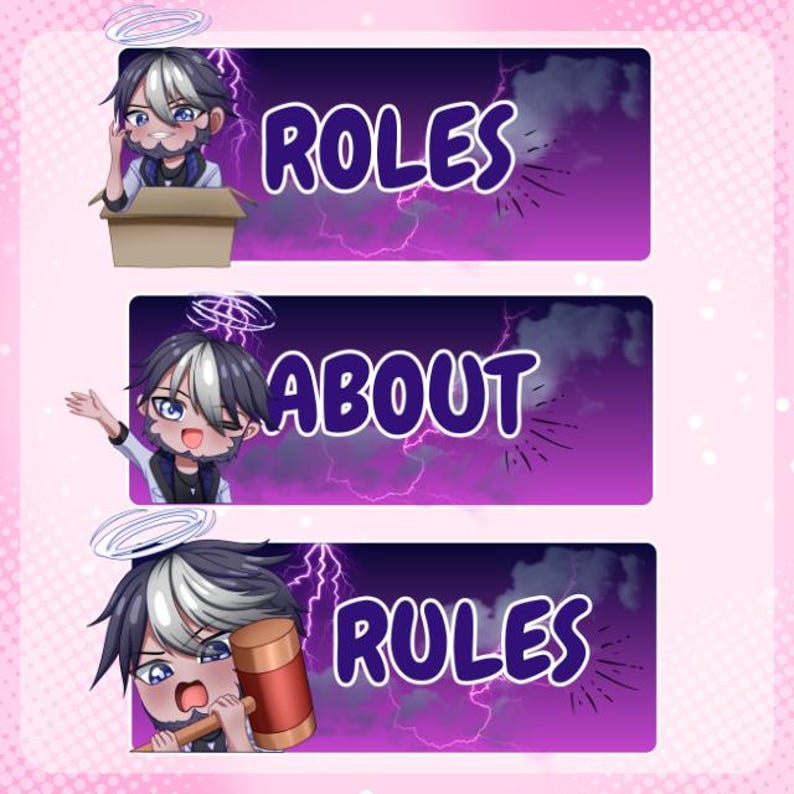 Custom Twitch Panels | Anime & Chibi Stream Panel Design | Personalized ...