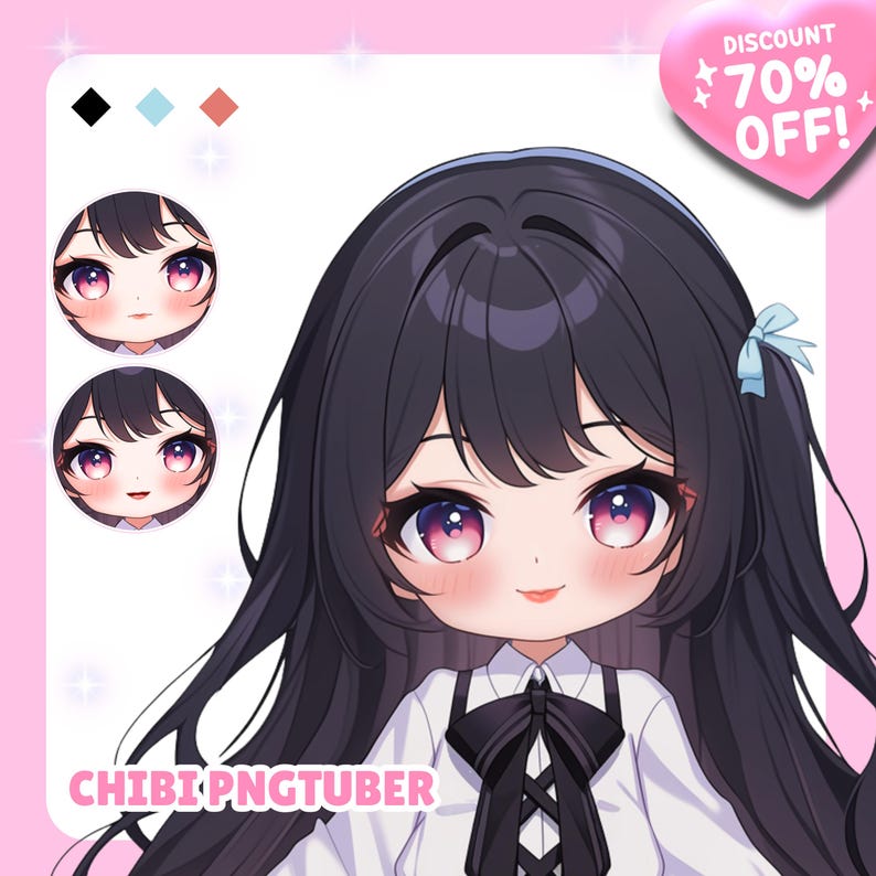 Custom Chibi Pngtuber | Kawaii Chibi Vtuber Avatar | Animated & Static ...