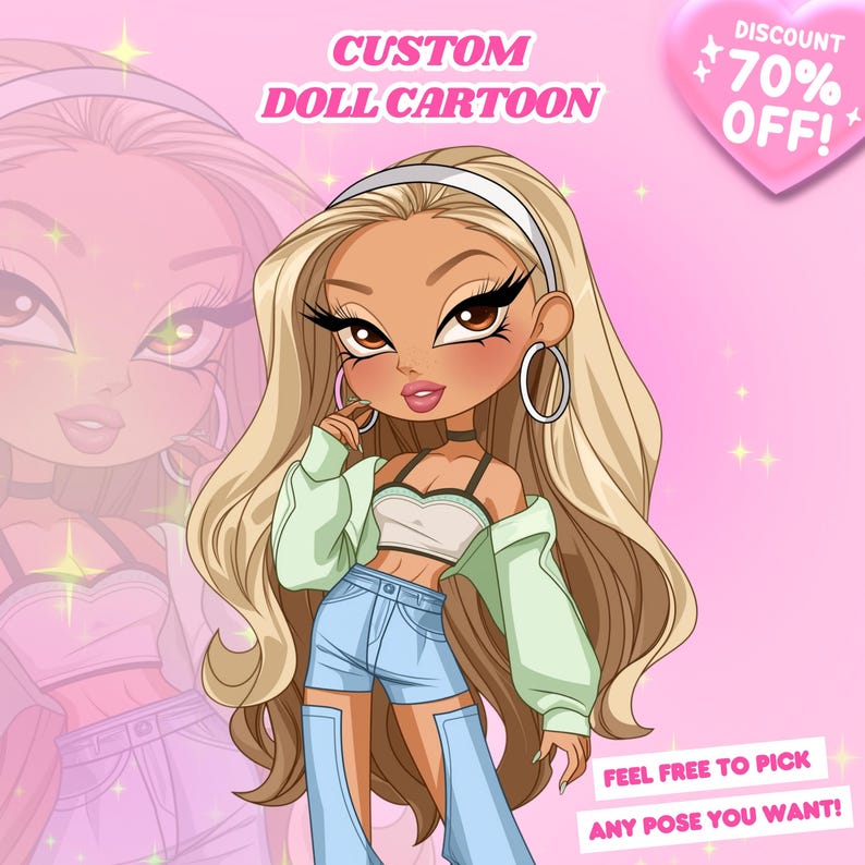 Custom Doll Cartoon | Doll Cartoon Portrait Logo, Custom Business Logo ...