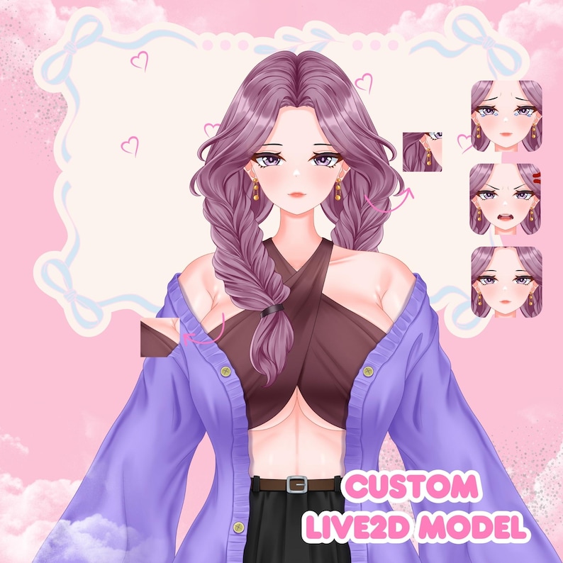 Custom Live2d Model | Custom Vtuber Avatar for Streaming, Anime Vtuber ...