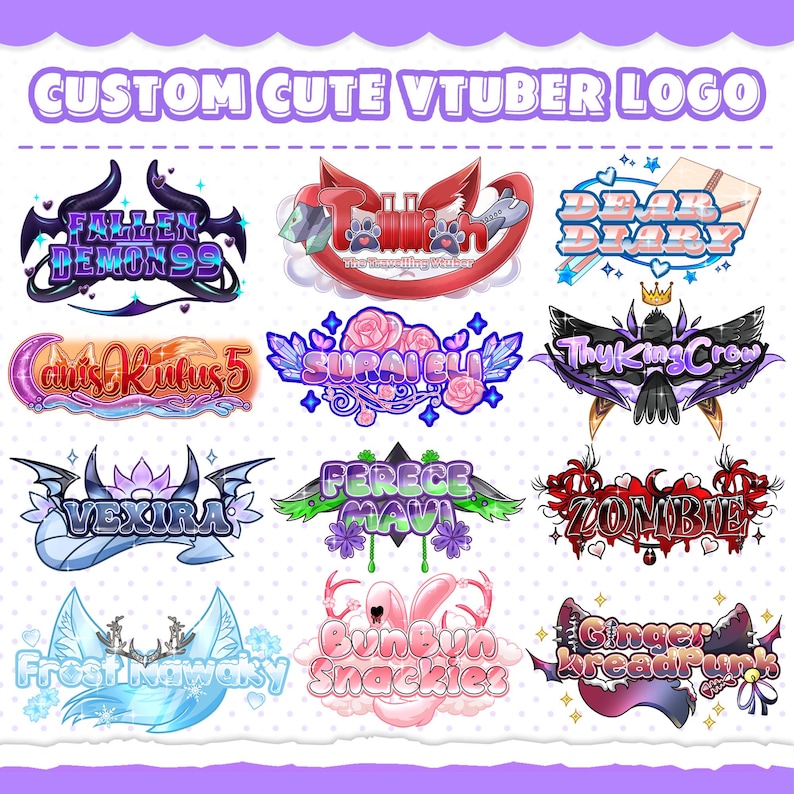 Cute Anime Vtuber Logo | Animated Stream Branding for Twitch & Kick - Etsy