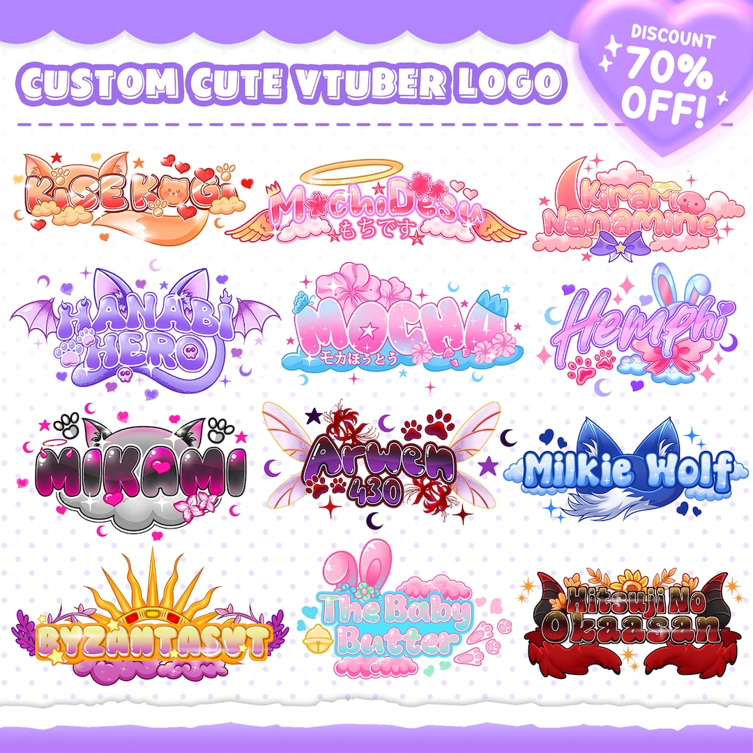 CUSTOM VTUBER LOGO Vtuber Logo, Vtuber, Custom Vtuber Logo Commission ...