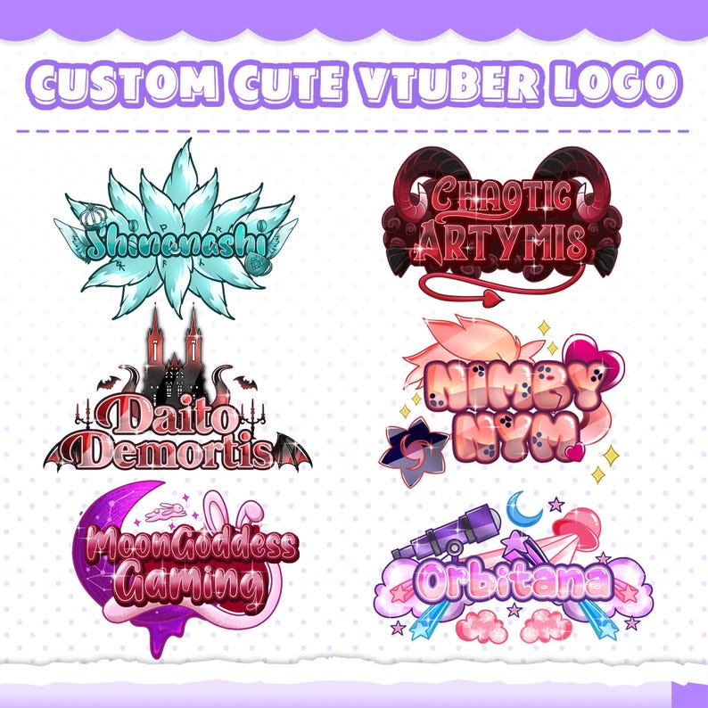 Cute Anime Vtuber Logo | Animated Stream Branding for Twitch & Kick - Etsy