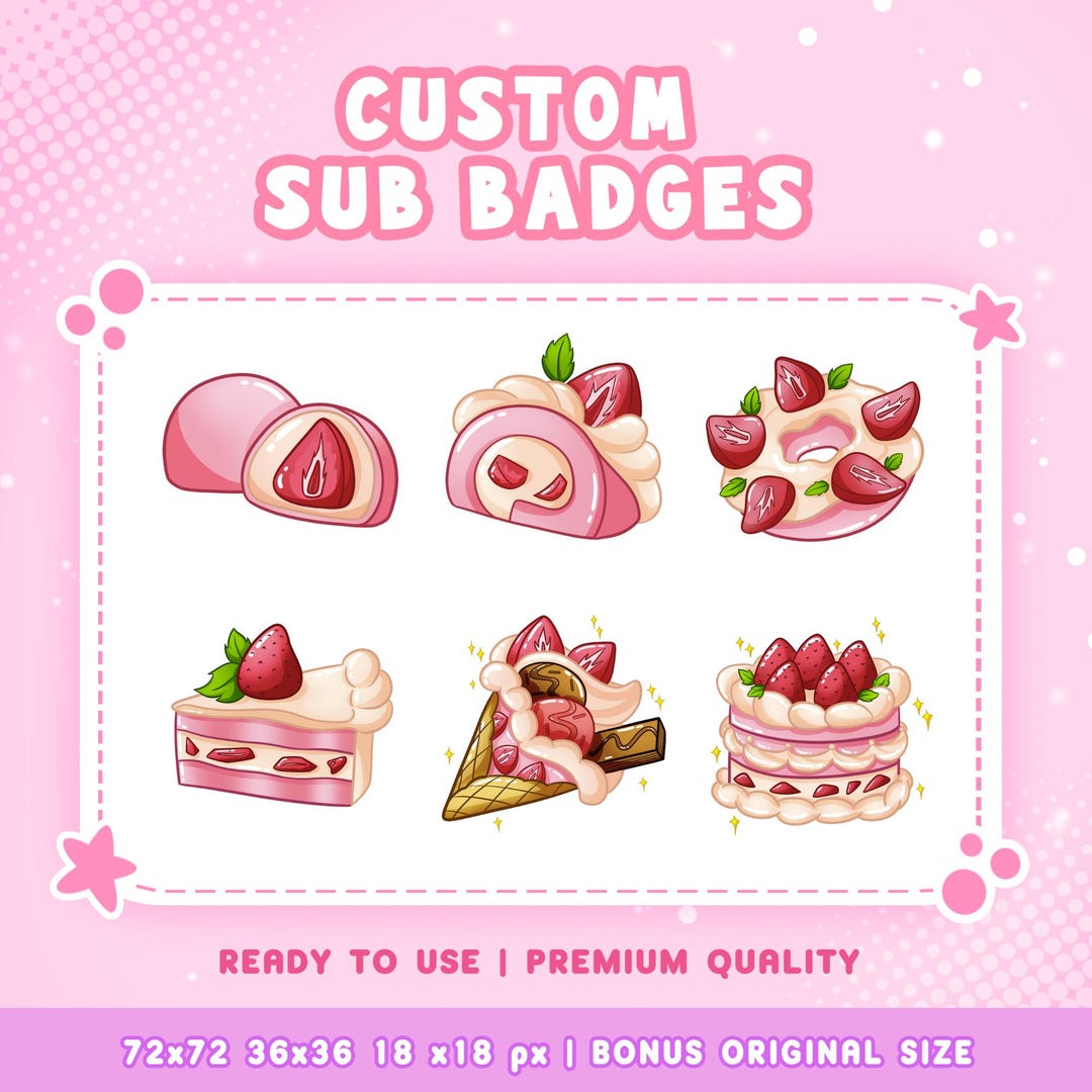 Custom Sub Badges | Custom Twitch Badges, Twitch Badges, Cute Sub ...