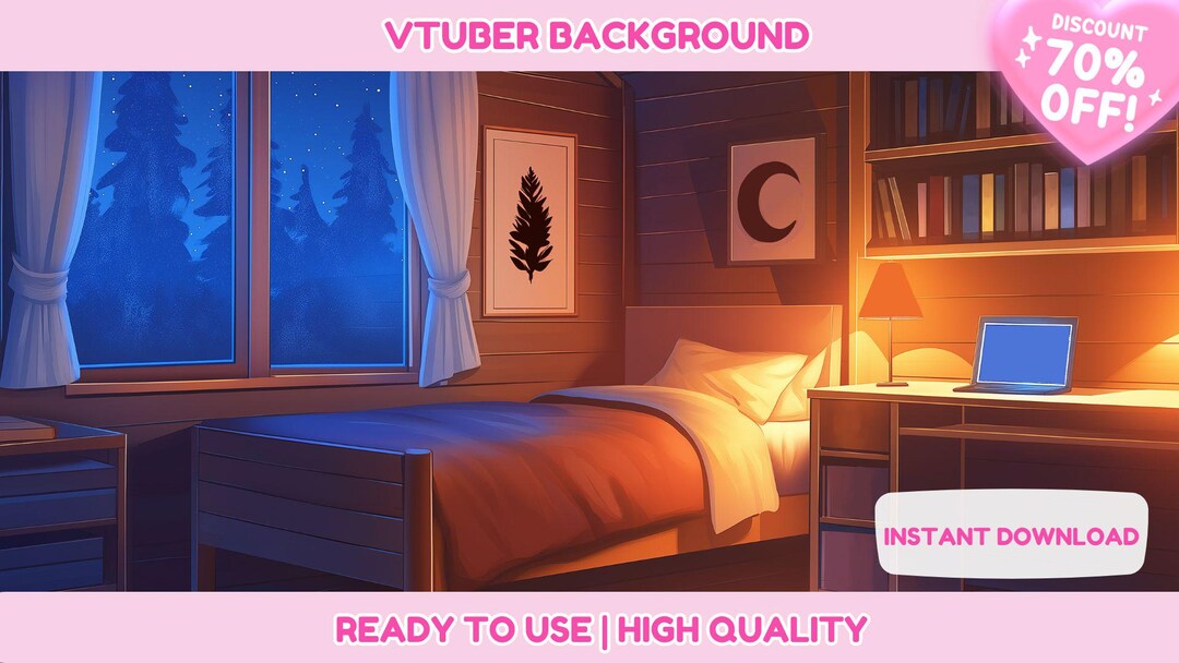 Instant Download Vtuber Background | Ready to Use File : Vtuber Bed ...