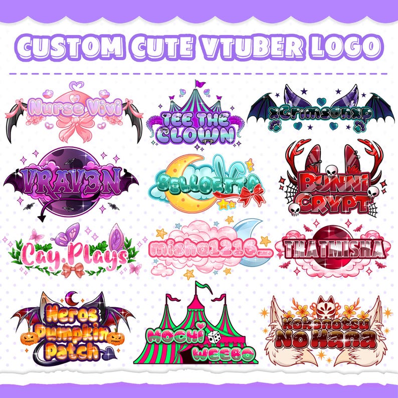 Cute Anime Vtuber Logo | Animated Stream Branding for Twitch & Kick - Etsy