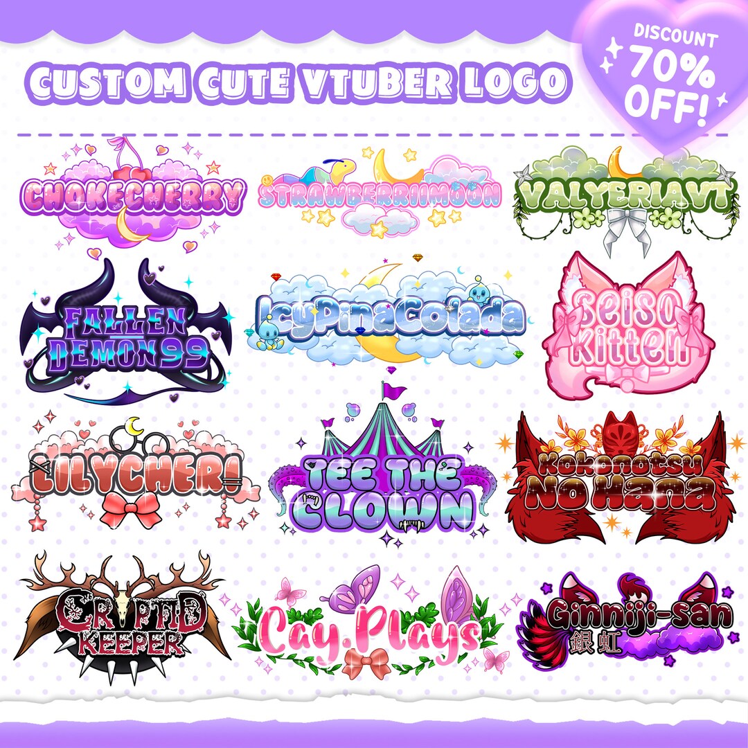 CUSTOM VTUBER LOGO Vtuber Logo, Vtuber, Custom Vtuber Logo Commission ...