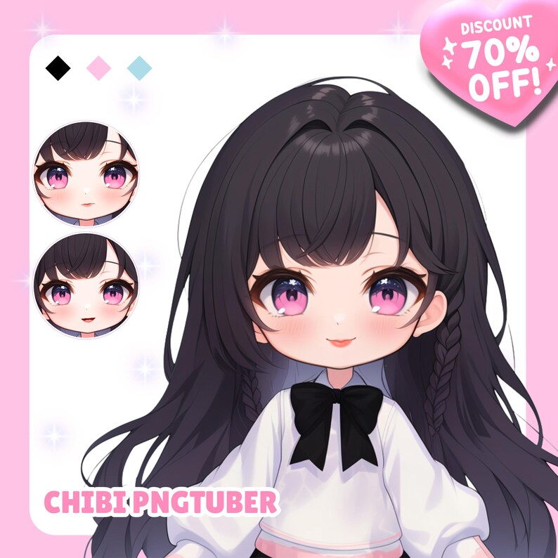 Custom Chibi Pngtuber | Kawaii Chibi Vtuber Avatar | Animated & Static ...