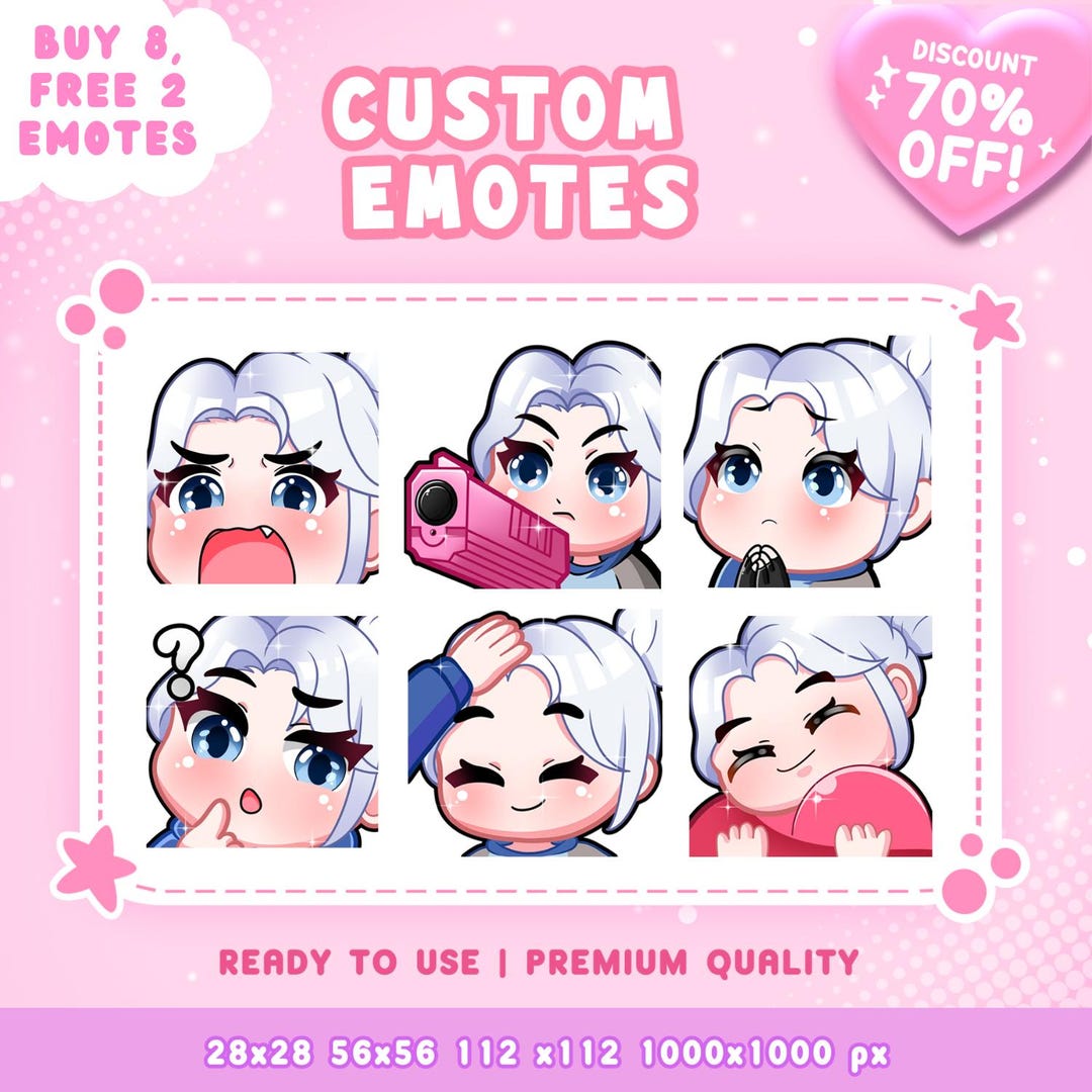 CUSTOM EMOTES Animated Emotes, Custom Twitch Emotes, Cute Emotes ...