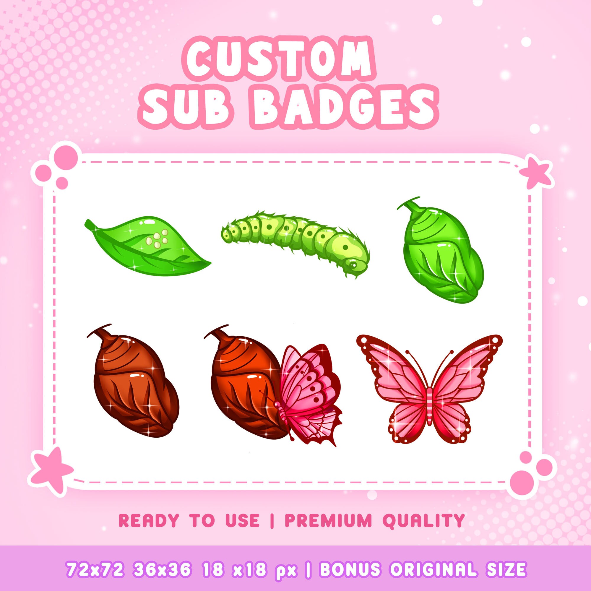 Custom Sub Badges | Custom Twitch Badges, Twitch Badges, Cute Sub ...