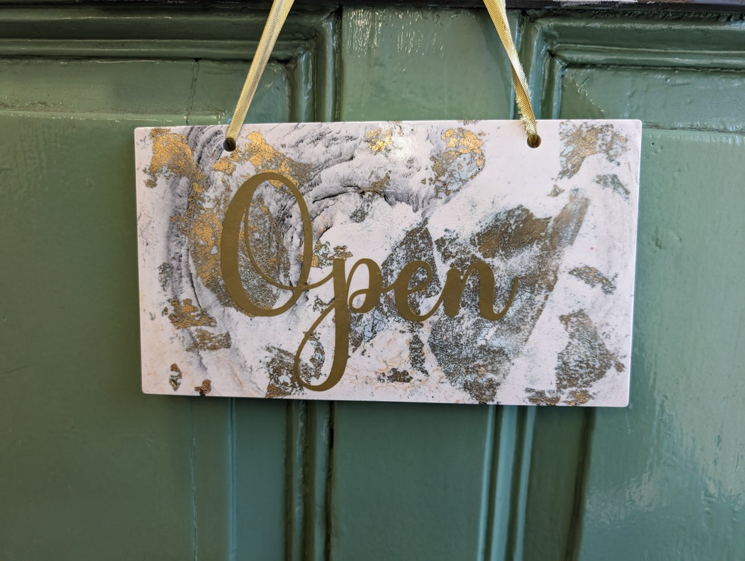 Gold Solid Open Sign, Retail Store Shop Hanging Sign, Decorative ...