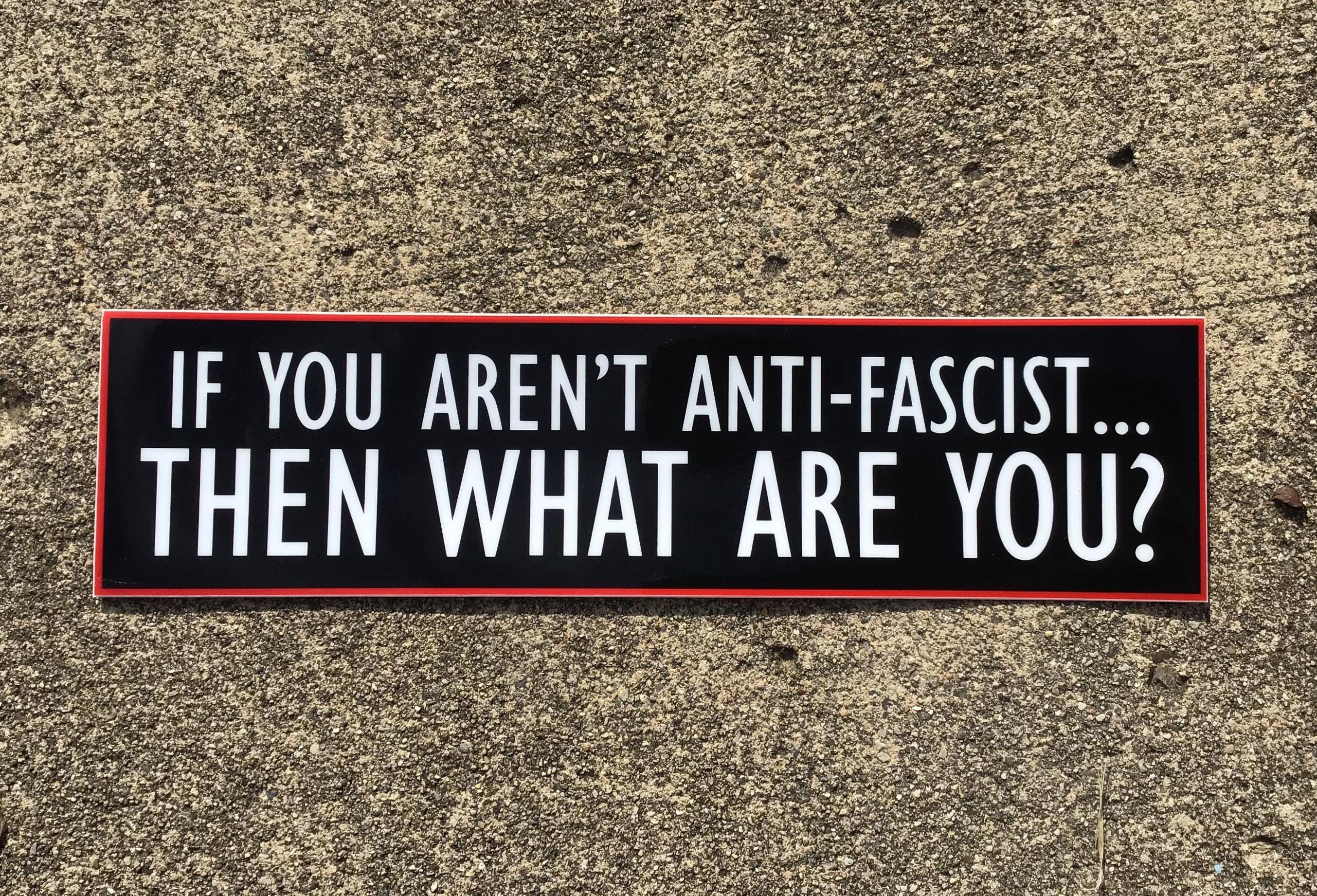 Anti-fascist Bumper Sticker: Durable & Weatherproof Vinyl (11.5" X 3 ...