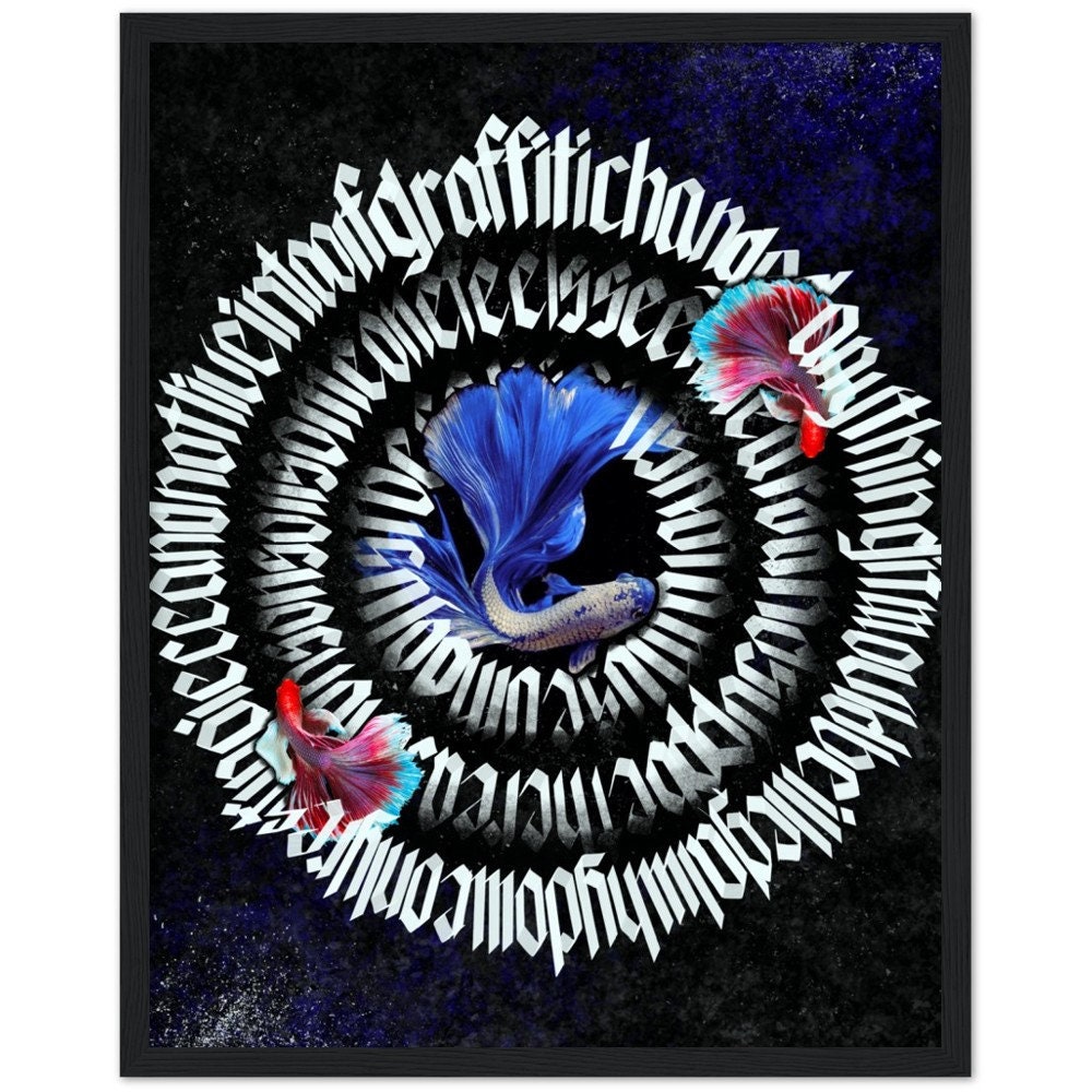 Koi Calligraffiti Wall Art Decoration Wall Decoration With Gothic ...