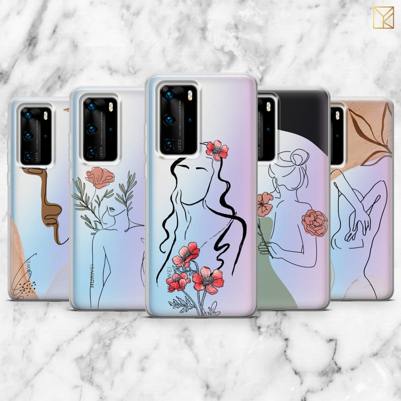 One Line Art Clear Phone Case Aesthetic Drawing Iphone 14 13 - Etsy