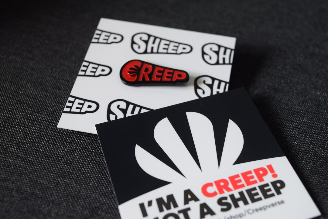 Creep Pin Badge Red Enamel Pin Creepy Halloween - Etsy