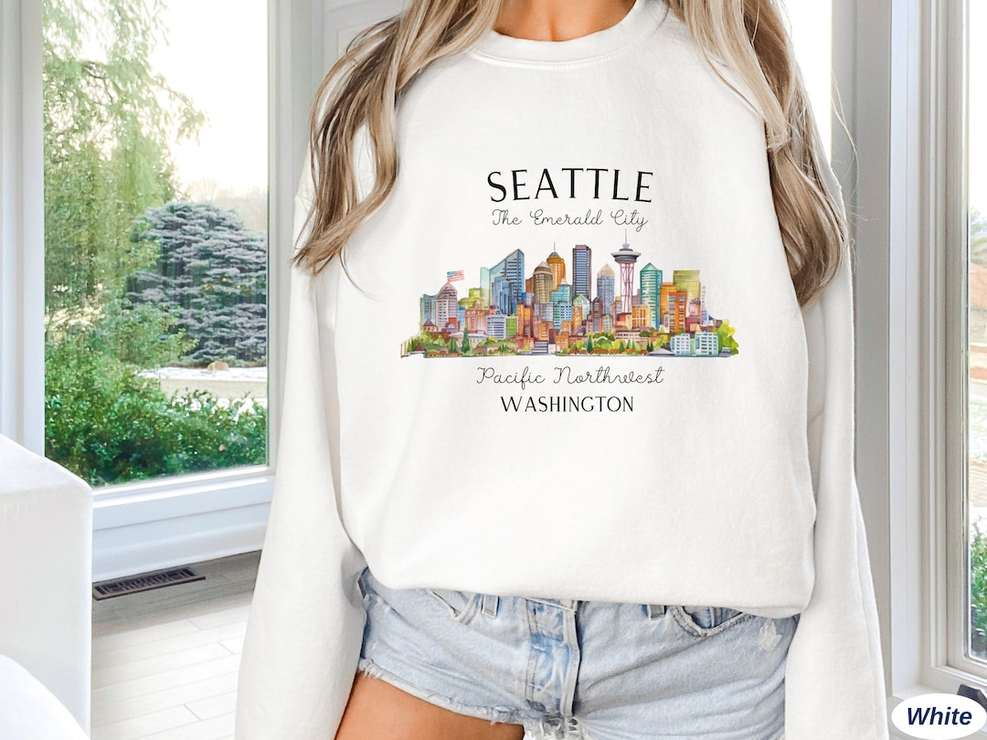 Seattle Skyline Sweater, Seattle WA Clothes, Unisex Seattle Sweatshirt ...