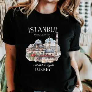 Istanbul Shirt, Istanbul Trip Tshirt, Softstyle Tee, Watercolor ...