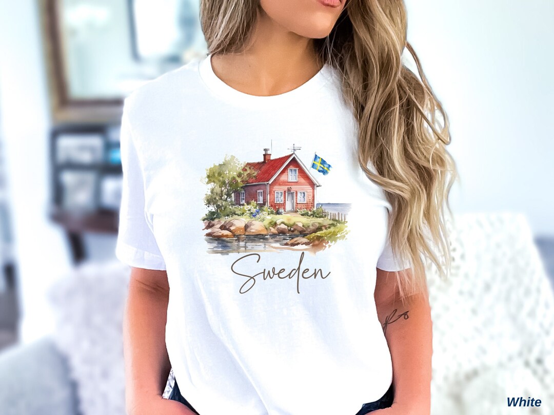 Cute Sweden Tshirt, Swedish Red House, Unisex Softstyle Tee, Midsommer ...