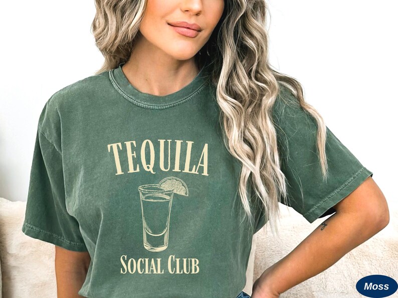 Tequila Social Club Shirt, Unisex Tequila Comfort Colors® Tee, Trendy ...