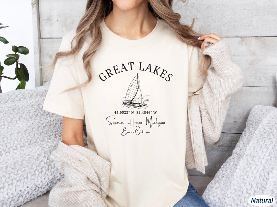 Great Lakes Tshirt, Lake Michigan, Lake Erie, Lake Huron, Lake Ontario ...