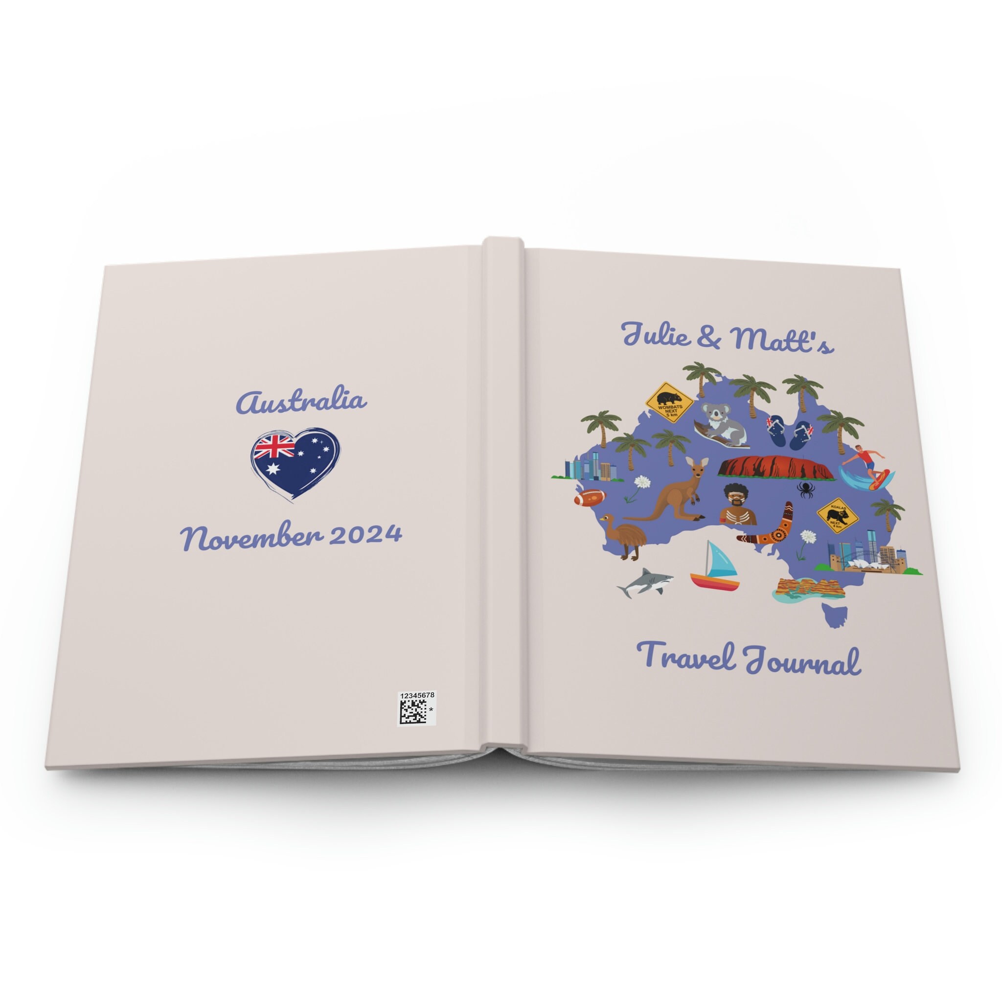 Australia Travel Journal • Custom Vacation Notebook • Personalized Trip ...