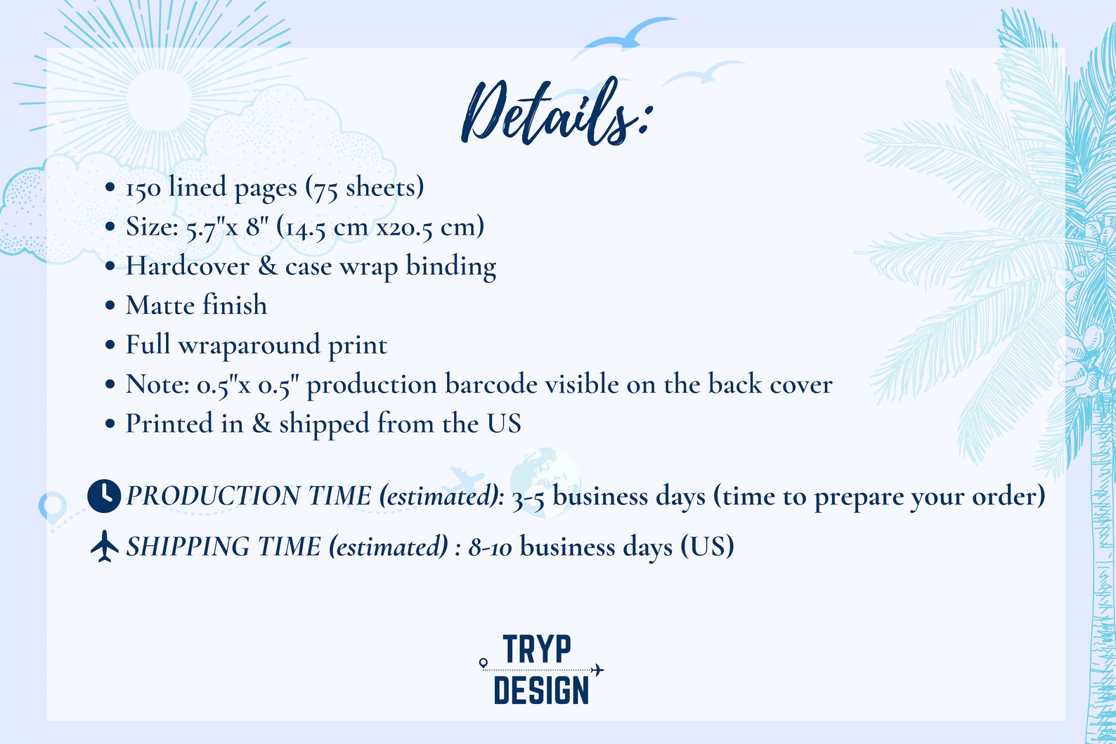 Custom Portugal Travel Journal Vacation Notebook Lemon Mediterranean ...